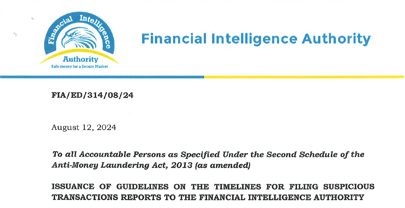 GUIDELINES ON THE TIMELINES FOR FILING SUSPICIOUS TRANSACTIONS REPORTS TO THE FINANCIAL ...